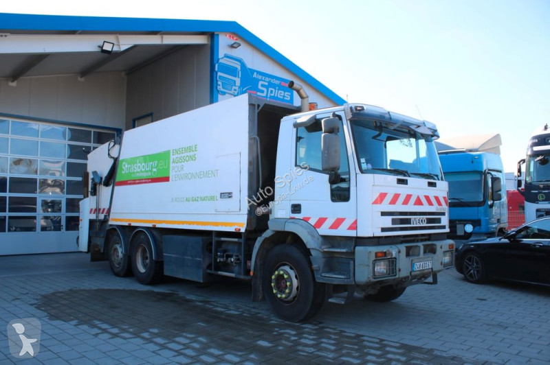 Camion benne à ordures ménagères Iveco EuroTech 240E26 6x2 CNG Erdgas ...