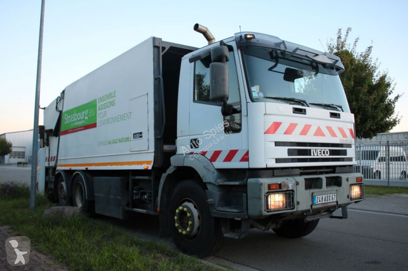 Camion benne à ordures ménagères Iveco EuroTech 240E26 6x2 CNG Erdgas ...
