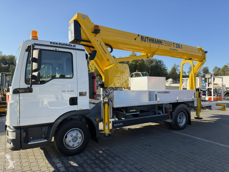 Camion nacelle MAN TGL TGL 7.150 Zwyżka Ruthmann T330 33-Metry w bok ...