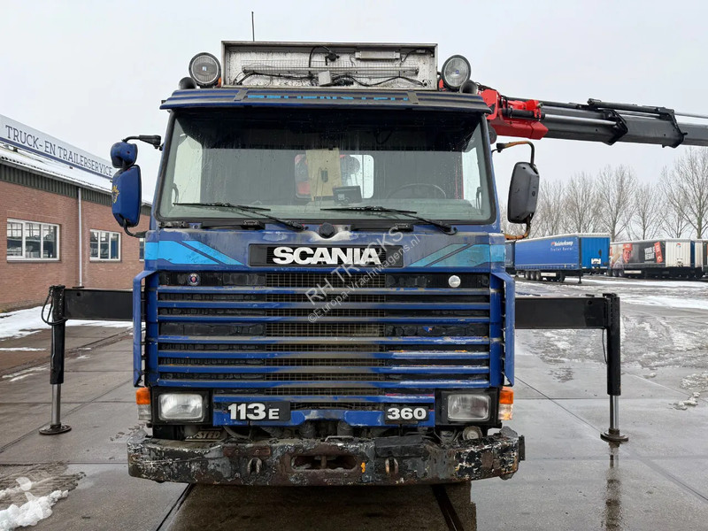 Used Scania 113 flatbed truck P-360 6X4 PALFINGER PK60002 YEAR 2007 ...