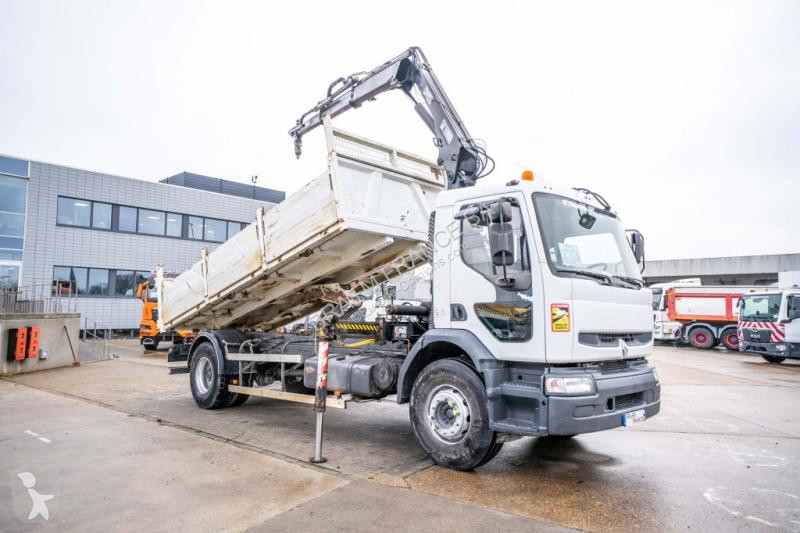 Camion benne Renault PREMIUM 320+HIAB 112+2EXT 4x2 Gazoil Euro 3 grue ...