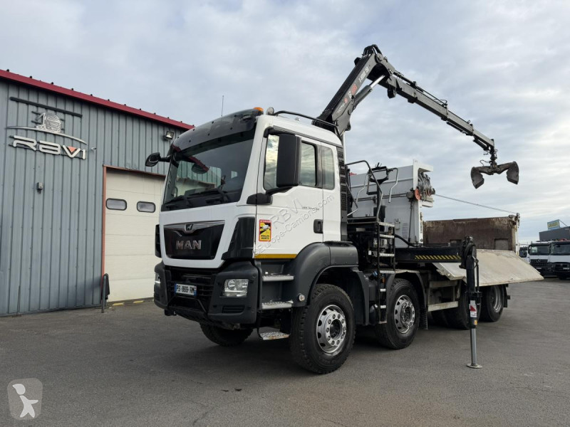 Camion bi-benne MAN Cox TGS 35.430 8x4 Gazoil Euro 6 grue occasion - n ...
