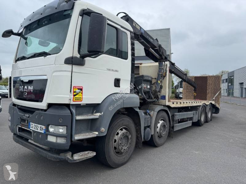 Camion porte engins MAN TGS 35.360 8x2 Euro 5 grue occasion - n°11261321