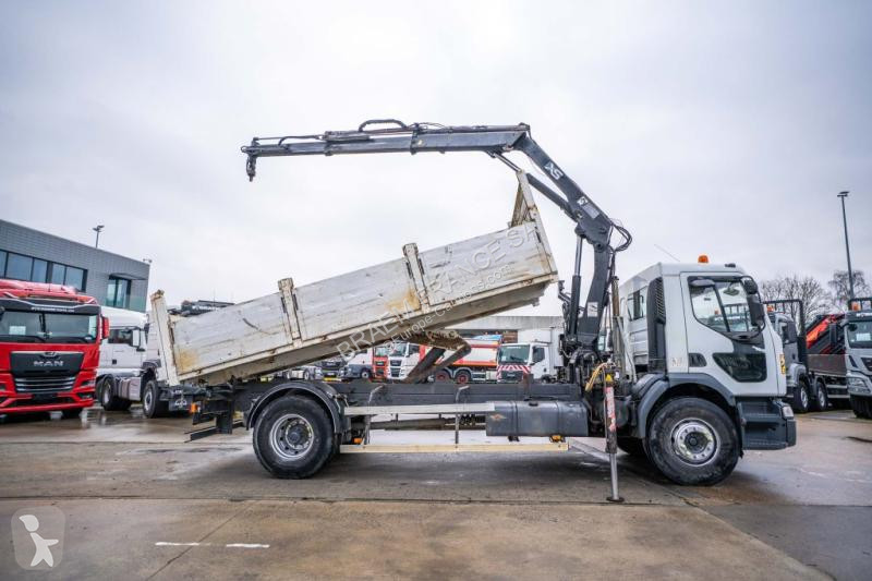 Camion benne Renault PREMIUM 320+HIAB 112+2EXT 4x2 Gazoil Euro 3 grue ...