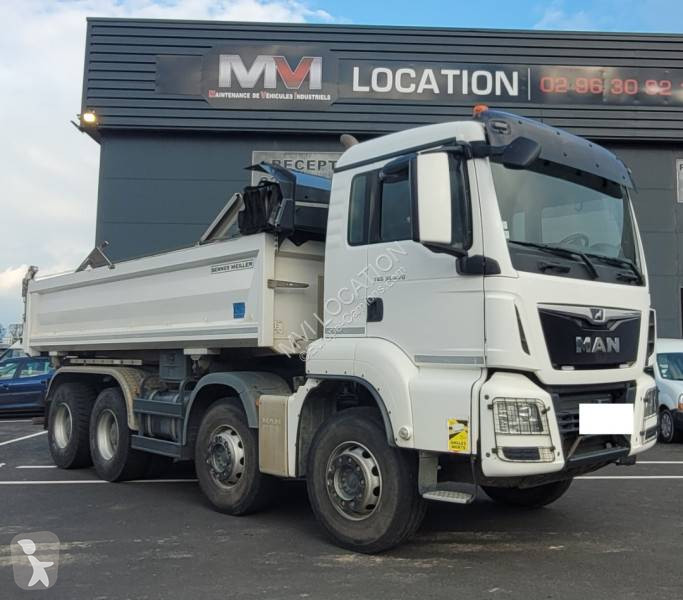 Location camion bi-benne MAN Meiller TGS 35.470 8x4 Gazoil Euro 6 ...