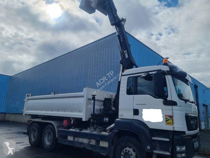 Camion bi-benne MAN TGS 26.360 6x4 Gazoil Euro 5 grue occasion - n°11312629