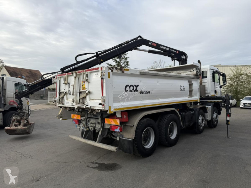 Camion bi-benne MAN Cox TGS 35.430 8x4 Gazoil Euro 6 grue occasion - n ...