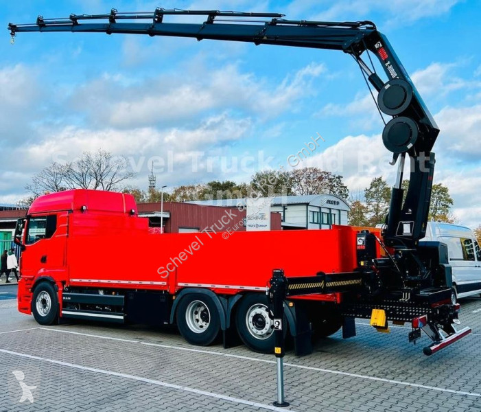 Camion MAN plateau ridelles TGS 26.470 6x2 HIAB 228 Retarder Lenk/Lift ...