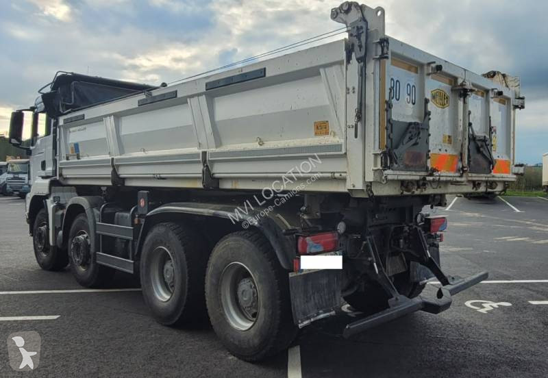 Location camion bi-benne MAN Meiller TGS 35.470 8x4 Gazoil Euro 6 ...