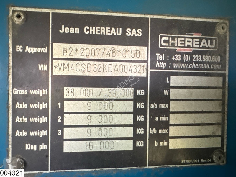Semi remorque frigo mono température Chereau Koel vries Carrier Vector ...