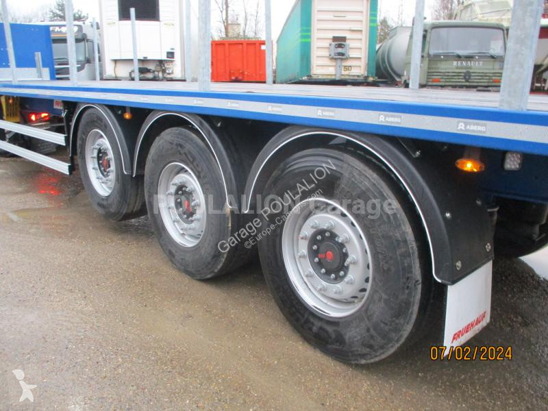 Semi remorque Fruehauf plateau Essieu AR auto-suiveur 150 Tridem MS 3 ...